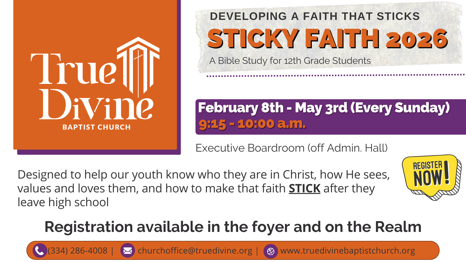 Sticky Faith 2026 - True Divine Baptist Church